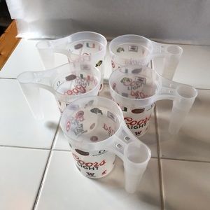 Dining | 5 Coors Light Pint Draught Tower Plastic Cups With Metal ...